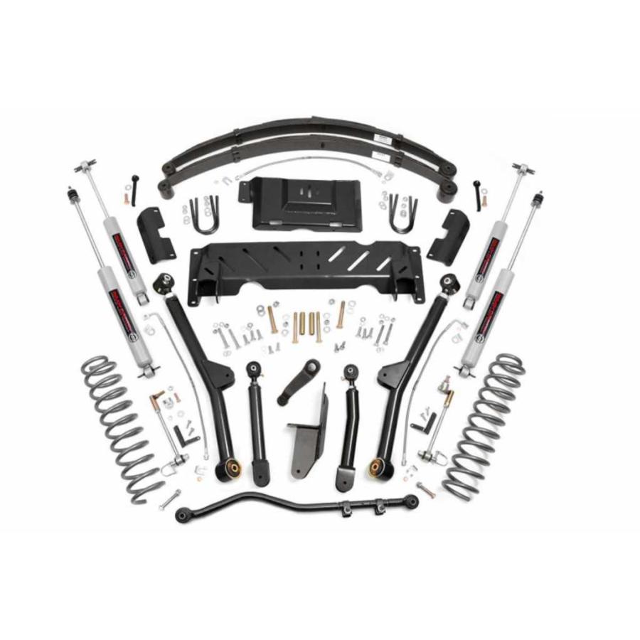 [ROUGH COUNTRY(ラフカントリー)]4.5インチリフトキット トランスファーケース：NP242・リーフスプリング Jeep ジープ ...