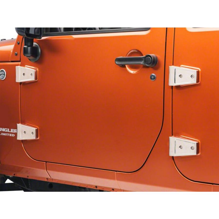 クライスラー・ジープ [Rugged Ridge ラギッドリッジ 正規輸入品] ドアヒンジカバー 8ピース ステンレス JEEP ジープ JK ラングラー 4ドア用/11113.06 ...