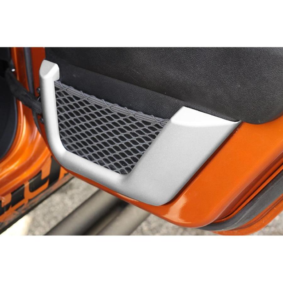 クライスラー・ジープ [Rugged Ridge ラギッドリッジ]リア ドアポケットトリム シルバー プラスチック JEEP ジープ JKラングラー 後期 11152.22/11152.22 ...