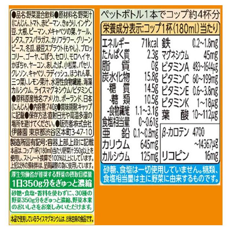 1日分の野菜 伊藤園 740g PET (1ケース/15本入)[やさい ジュース 理想の栄養バランス] : DON online shop - 通販 - Yahoo!ショッピング