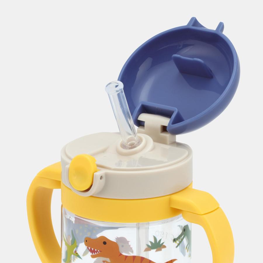 SKATER スケーター ベビー用 両手ハンドル付き ストローマグ 260ml 折り畳み式 ハンドル ディノザウルス ピクチャーブック 恐竜 対象年齢1才頃から KSHW1N-A ...