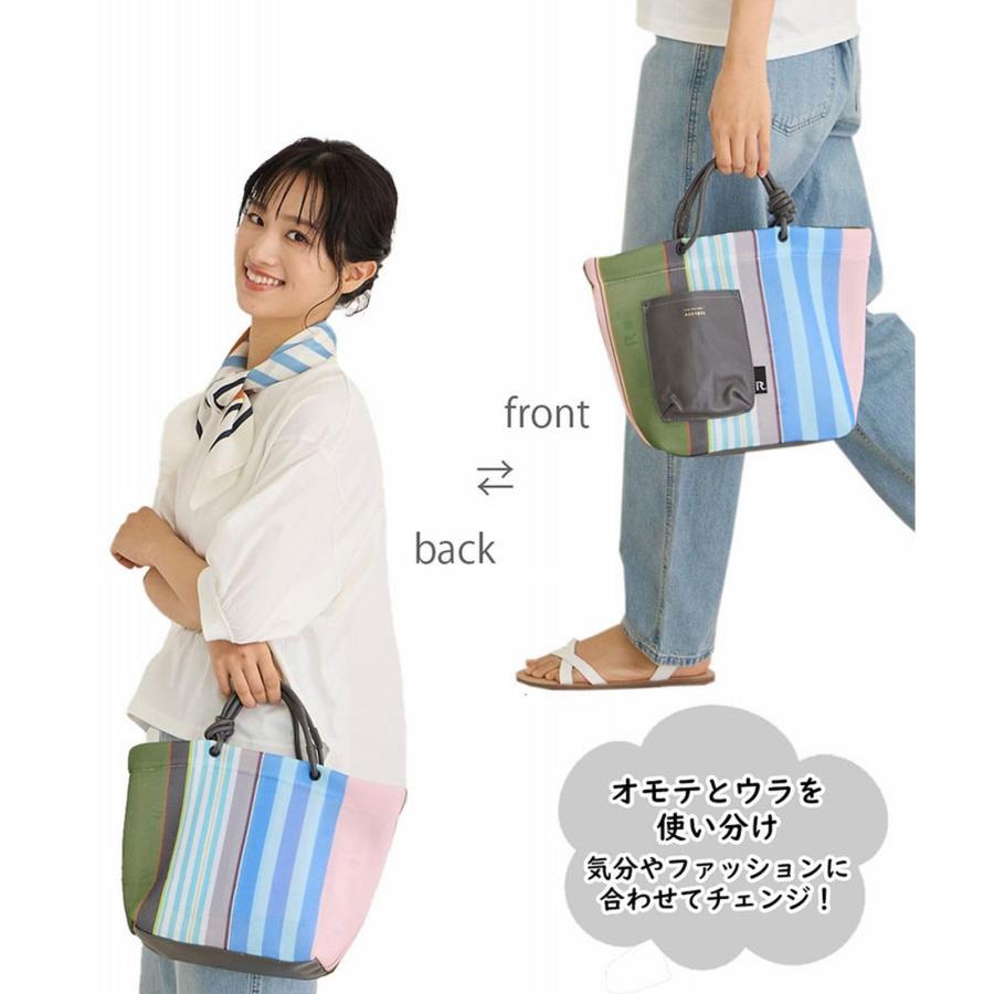 ROOTOTE ルートート 1160 小さめ フワフワ トートバッグ ウエッファ SC デリ Wafer 116002 ストライプ パープル (レディース プレゼント 入学祝い) : 生活雑貨 ...