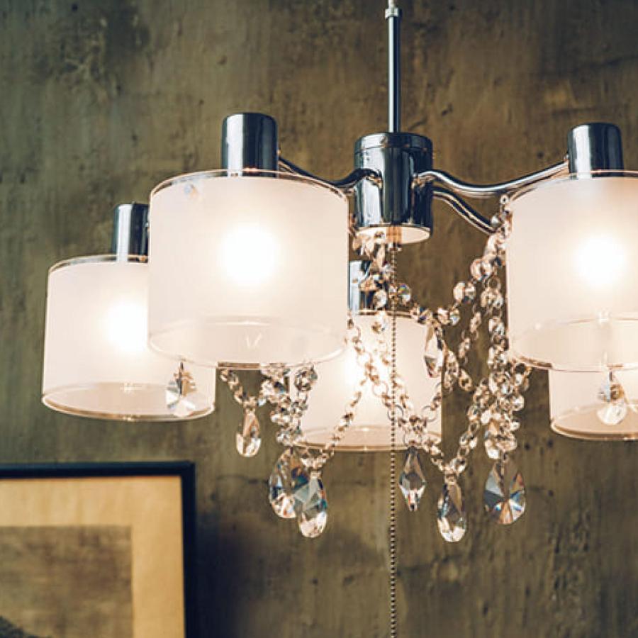 INTERFORM インターフォルム ペンダントライト シャンデリア ガラス インテリア 照明 SALICE サリーチェ フロスト LT-6809FR LED電球付 (プレゼント 北欧 led ...