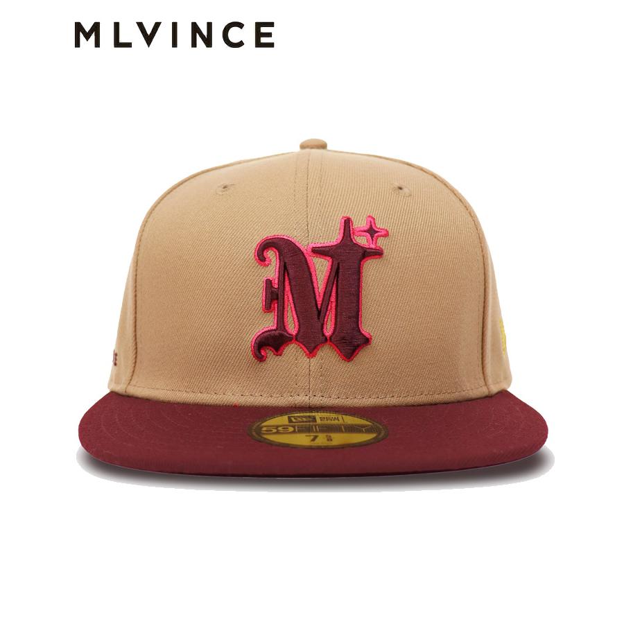 MLVINCE メルヴィンス メンズ キャップ NEW ERA 59FIFTY AUTHENTIC LOGO CAP キャメル NEA41CA ...