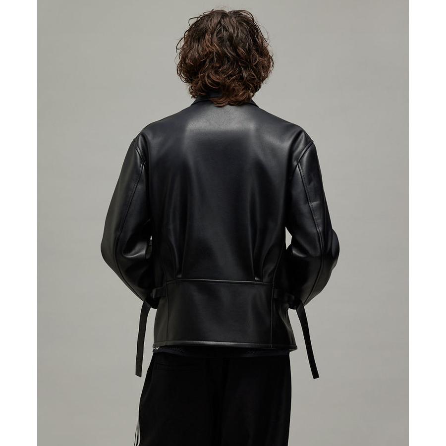 Y-3 ワイスリー メンズ ジャケット PLEATHER JKT ブラック Y-3 ワイスリー メンズ ジャケット PLEATHER JKT ブラック