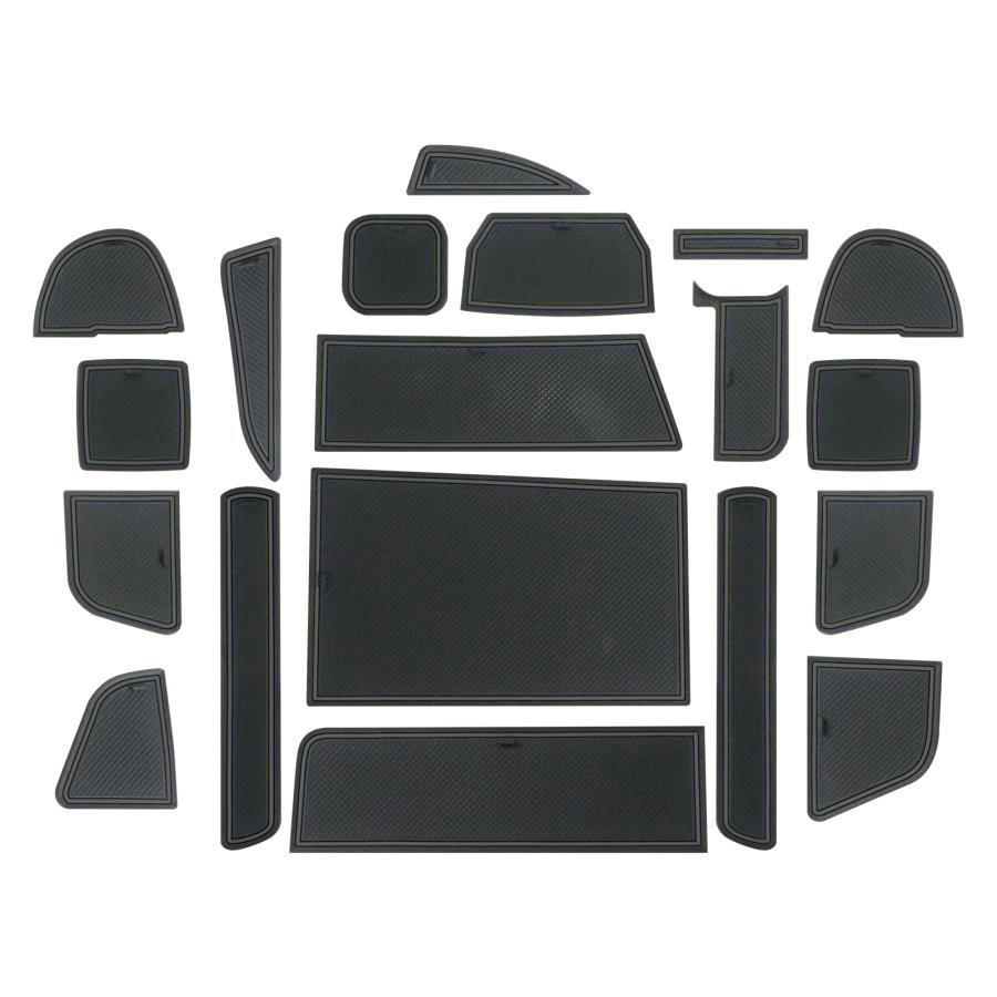 デリカミニ インテリアラバーマット 19P ブラック×ブラックライン ドアポケットマット ゴムマット 滑り止め シート : ヨンクスタイル - 通販 - Yahoo!ショッピング