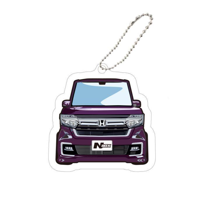 N-BOX JF3 JF4 後期 キーホルダー キーリング チャーム イラスト かわいい ドレスアップ カスタム デフォルメ アクリル ホンダ (印刷) :KR-JF3-B:dress up ...