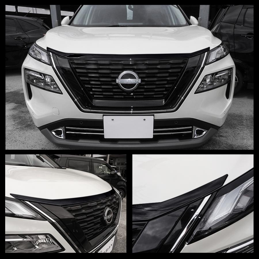 エクストレイル T33 メッキ フロントノーズガーニッシュ 1P ブラック ABS樹脂製 : ヨンクスタイル - 通販 - Yahoo!ショッピング