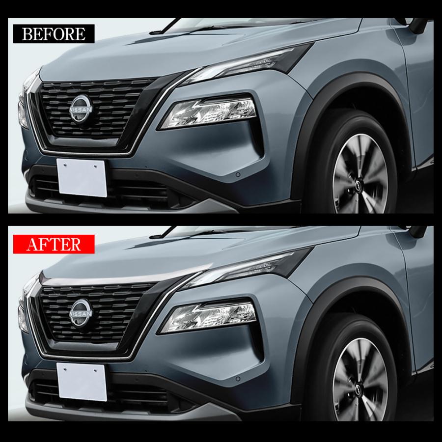 エクストレイル T33 メッキ フロントノーズガーニッシュ 1P シルバー ABS樹脂製 :MPFNCN0331P-SL:dress up store - 通販 - Yahoo!ショッピング