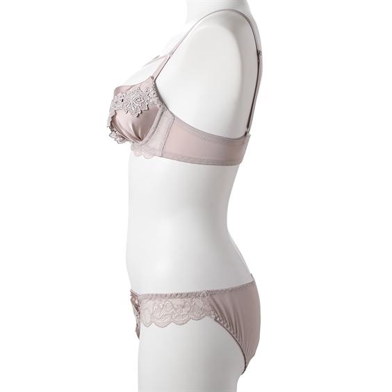 ブラショーツセット (A65/M-F80/LL) ニッセン サテンフラワー ブラジャー ショーツ Tショーツ 3点セット 女性 下着 : zzm0024e0303 : Doris mieux ...