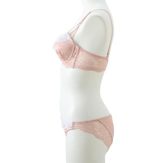 ニッセン ブラ＆ショーツセット (A70/M-F85/LL) 脇高 ゴージャスフラワー レース ブラショーツセット 女性 下着 レディース ブラジャー ショーツ セット 谷間 : Doris ...