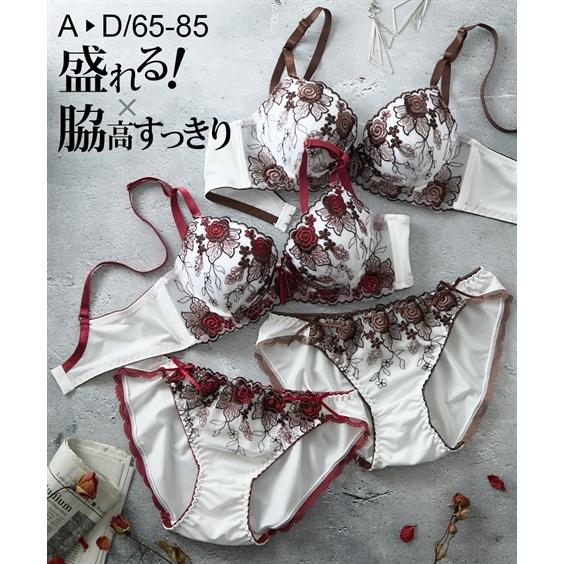 ニッセン ブラ＆ショーツセット (A70/M-D85/LL) 脇高 クラシカルショコラカラー ブラショーツセット 女性 下着 レディース 小胸 谷間 セクシー モールドカップ : Doris ...