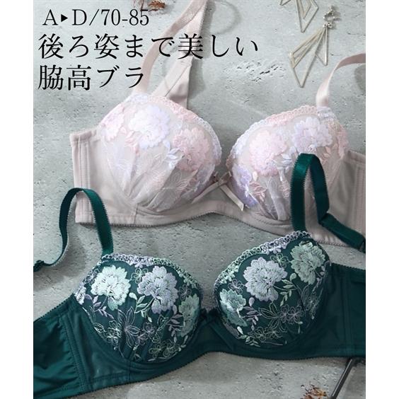 ニッセン ブラジャー (A70-D85) 背中もすっきり 脇高ブラジャー 女性 下着 レディース 3/4カップ ワイヤー入り レース 可愛い ブラ 脇高ブラ 背中 : Doris mieux ...
