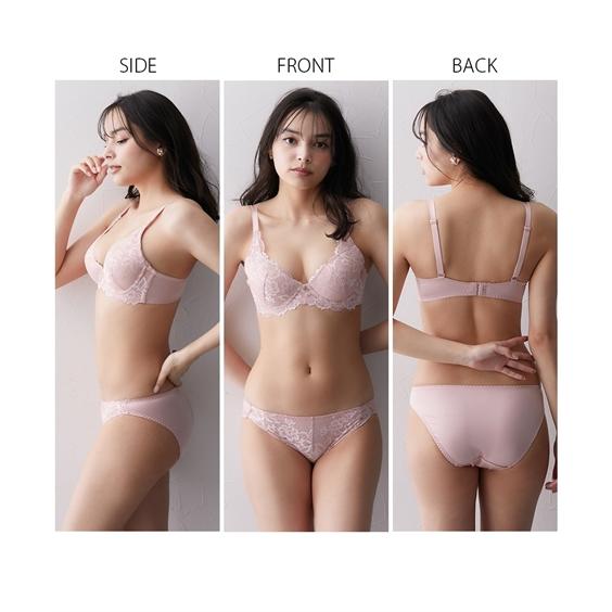 ニッセン ブラショーツセット (AAA65/M-E85/LL) ソフィア 大花 刺しゅう ブラジャーショーツセット 女性 下着 レディース 盛り 小胸 谷間 可愛い 花柄 レース ...