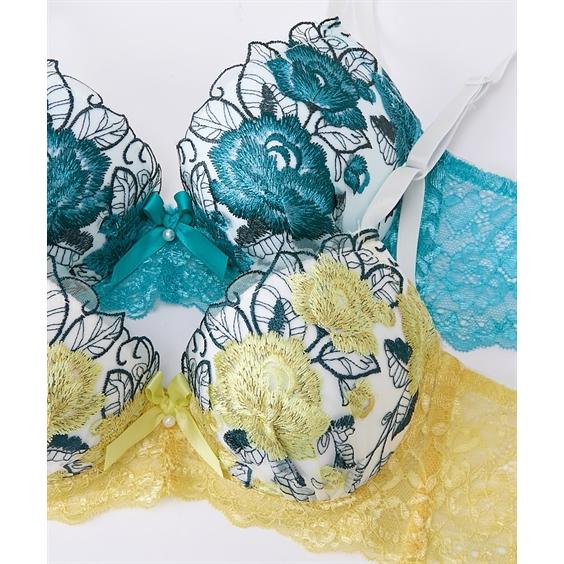 ニッセン ブラ＆ショーツセット (A70/M -F85/LL) 脇高 ゴージャスフラワー ブラショーツセット 女性 下着 レディース ブラジャー ショーツ 脇高ブラ セクシー : Doris ...