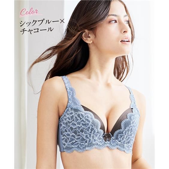 ブラ＆ショーツ セット (E85/LL-F95/4L) 大きいサイズ 脇高 編レース ブラジャー ショーツセット ( トリンプ ) ニッセン 女性 下着 レディース 小胸 谷間 ...