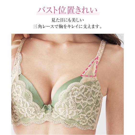 ブラ＆ショーツ セット (E85/LL-F95/4L) 大きいサイズ 脇高 編レース ブラジャー ショーツセット ( トリンプ ) ニッセン 女性 下着 レディース 小胸 谷間 ...