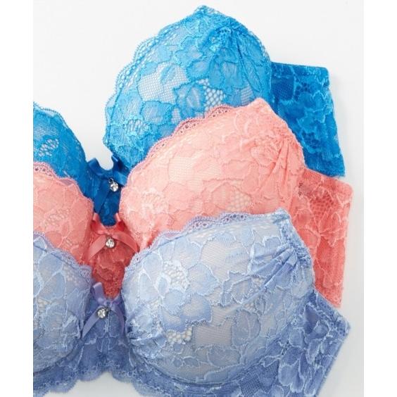 ニッセン ブラショーツセット (B65/M-E75/L) Absorle レーシー カラーコーディネート 3点 セット (ブラジャー+ショーツ+Tバック) : Doris mieux by ...