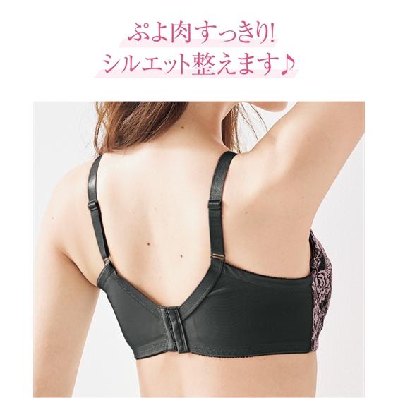 ニッセン ブラジャー (C85-D105) 大きいサイズ カラフルパレット 脇高 背中高 編レース ビッグフラワー柄 女性 下着 レディース ブラ かわいい下着 : Doris mieux ...