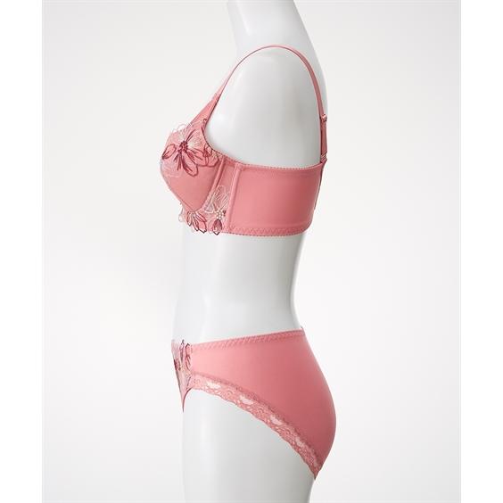 ブラ＆ショーツ セット(E85/LL-F95/4L) 大きいサイズ 脇高 刺しゅう レース ブラショーツセット コスモス ( トリンプ ) ニッセン 女性 下着 レディース 小胸 ...