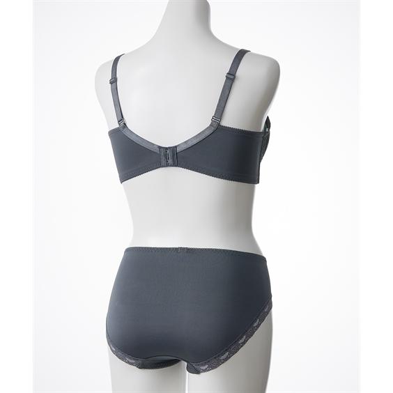 ブラ＆ショーツ セット (A70/M-D80/L) バストきれい見える 脇高 タック入り ブラジャー ショーツ セット ( トリンプ ) ニッセン 女性 下着 レディース 脇高ブラ ...