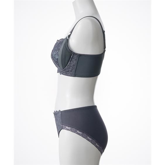 ブラ＆ショーツ セット (A70/M-D80/L) バストきれい見える 脇高 タック入り ブラジャー ショーツ セット ( トリンプ ) ニッセン 女性 下着 レディース 脇高ブラ ...