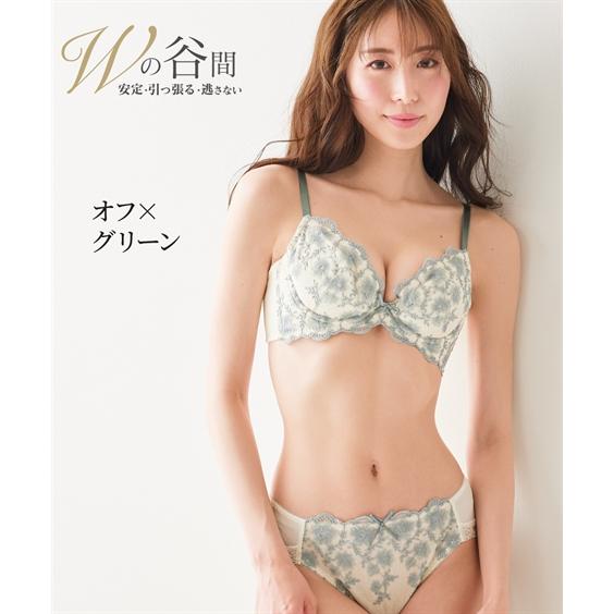 (B70/M-D80/L) Wでバストをあげる ブラジャー ショーツセット ( トリンプ ) ニッセン 女性 盛り 小胸 谷間 セクシー かわいい下着 脇高 ブラ 3/4カップ ...
