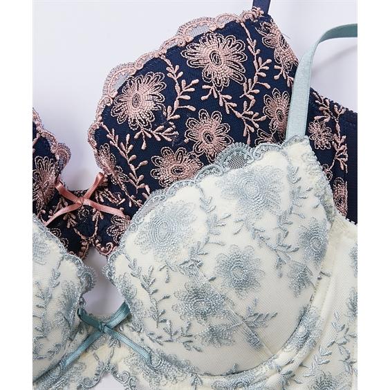 (B70/M-D80/L) Wでバストをあげる ブラジャー ショーツセット ( トリンプ ) ニッセン 女性 盛り 小胸 谷間 セクシー かわいい下着 脇高 ブラ 3/4カップ ...