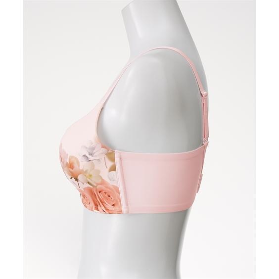 ブラジャー (A75-C80) 楽 キレイ プリント モールドブラジャー 脇高 ノンワイヤー ( トリンプ ) ニッセン 女性 下着 レディース ノンワイヤーブラ とりんぷ ...