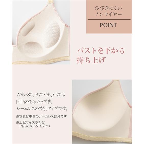 ニッセン ブラジャー A75-C80 楽なのに キレイ・プリント ノンワイヤーブラジャー (脇高)( トリンプ ) 女性 下着 レディース ノンワイヤーブラ モールドカップ : Doris ...