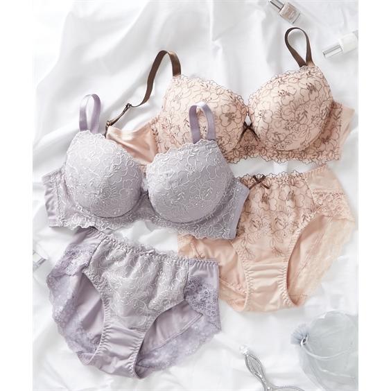 ブラ＆ショーツ D70/M-D80/L 高嶺の ブラジャー ショーツセット 脇スッキリ ファータフィオーレ ニッセン 女性 下着 レディース 脇高 グラマーさん 可愛い下着 ...