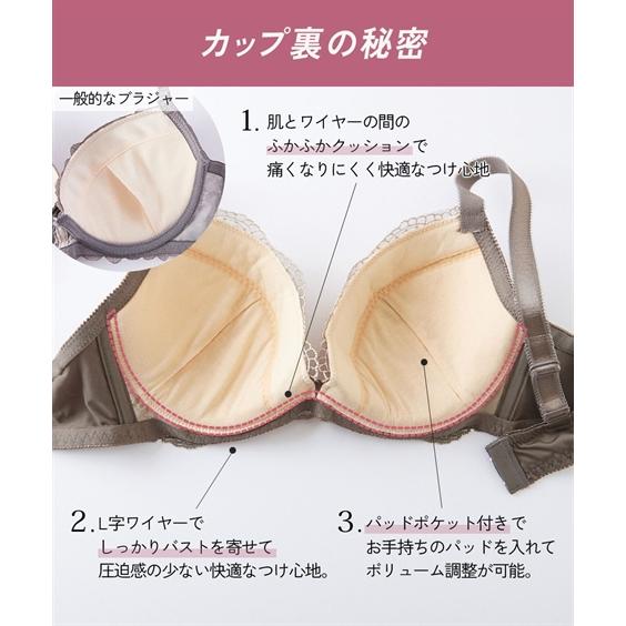 ニッセン ブラ＆ショーツセット (A85/LL-D90/3L) 大きいサイズ 痛くなりにくい ブラジャー ショーツ セット (ブルームンレース) 女性 下着 レディース セクシー ...