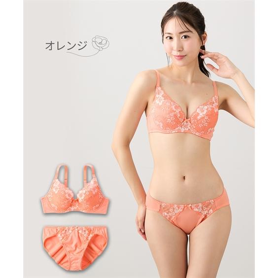 ニッセン ブラショーツセット E85/LL-F100/5L 大きいサイズ 安定感のある 深め 3/4カップ 編レース ブラジャー ショーツ 5セット組 女性 下着 レディース お得 ...