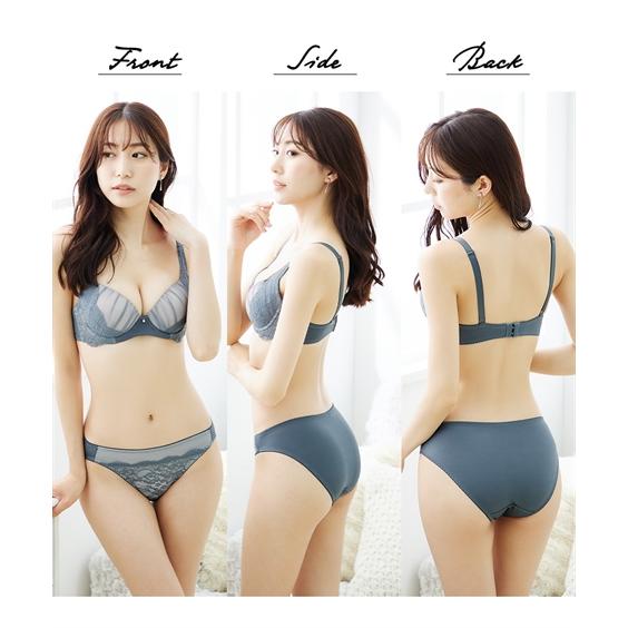 ニッセン ブラショーツセット (AAA65/M-D70/L) チュールレース ブラジャー ショーツ セット 女性 下着 レディース ブラショーツ 寄せて 盛り 小胸 谷間 : Doris ...