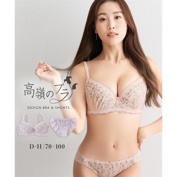 ニッセン ブラショーツセット G70/M - H80/L 【 大きい胸 】高嶺の ブラジャー ショーツ セット 脇高 小花レース 女性 下着 レディース ブラショーツ エレガント ...