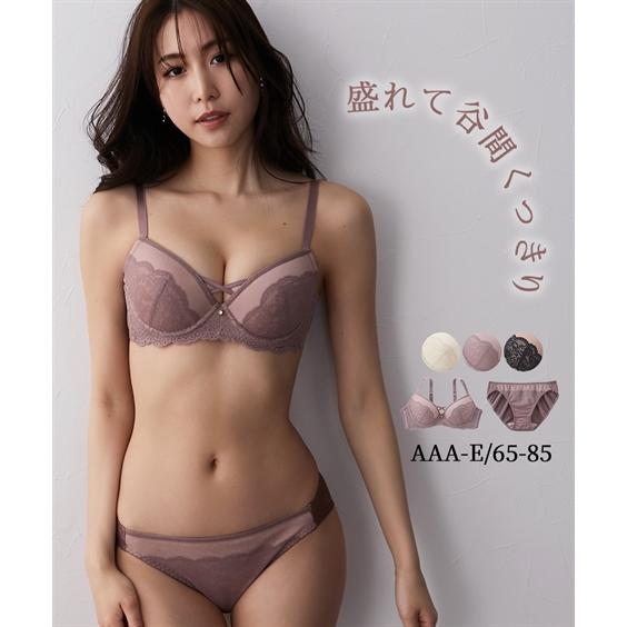 ニッセン ブラショーツセット C80/L - E80/L レース 切り替え ブラジャー ・ ショーツセット 女性 下着 レディース ショーツ セット 盛り 小胸 谷間 : Doris ...