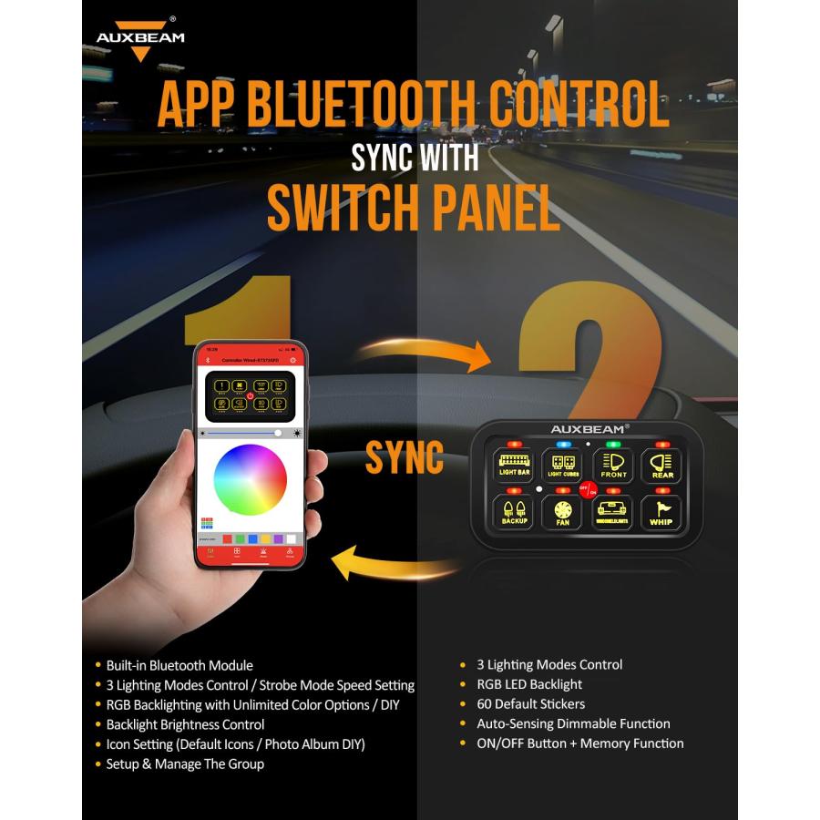 スイッチ 交換 Auxbeam 8 ギャング パネル RGB AR800 トグル モメンタリ パ gang rocker siwt : ドットサプライ LLC - 通販 - Yahoo!ショッピング