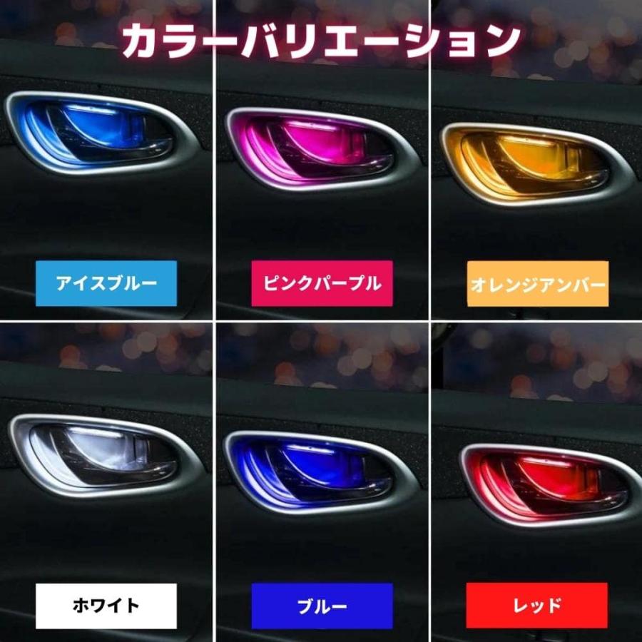 JG3/4 N-ONE 汎用 LEDアンビエントライトキット イルミネーション 間接照明 カーボン調 4枚セット 全6色選択可 ドアハンドル ドアノブ :500000868-147 ...