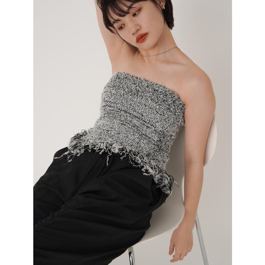 SALE60%OFF エギュゼ iGUISER トップス asymmetric knit bustier アシンメトリーニットビスチェ チューブトップ ショート丈 ig-003 ...