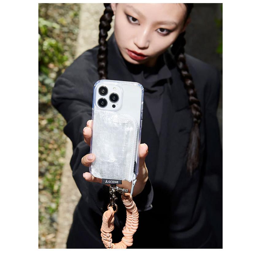 ポケットのみ エーシーン a scene B&C PVC clear pocket with DyneemaR（付け替え用ポケット） iPhone16 15 ケース エジュー ajew ...