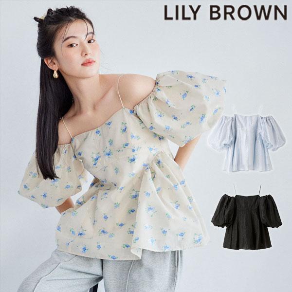 LILY BROWN（リリーブラウン） 新作10%OFF トップス 25春夏 3WAYシアージャガードペプラムビスチェ ミドル丈 半袖 ...