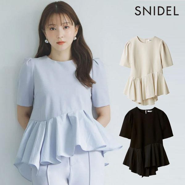 SNIDEL 新作10%OFF スナイデル トップス 25春夏 ペプラムカットソー 5月上旬〜下旬予約 ミドル丈 半袖 swct252048 : select shop DOUBLE ...