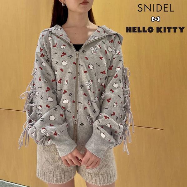 SNIDEL スナイデル トップス 25秋冬 【HELLO KITTY】レースアップパーカー ハローキティ サンリオ コラボ 長袖 ミドル丈 swct254256 : select shop ...