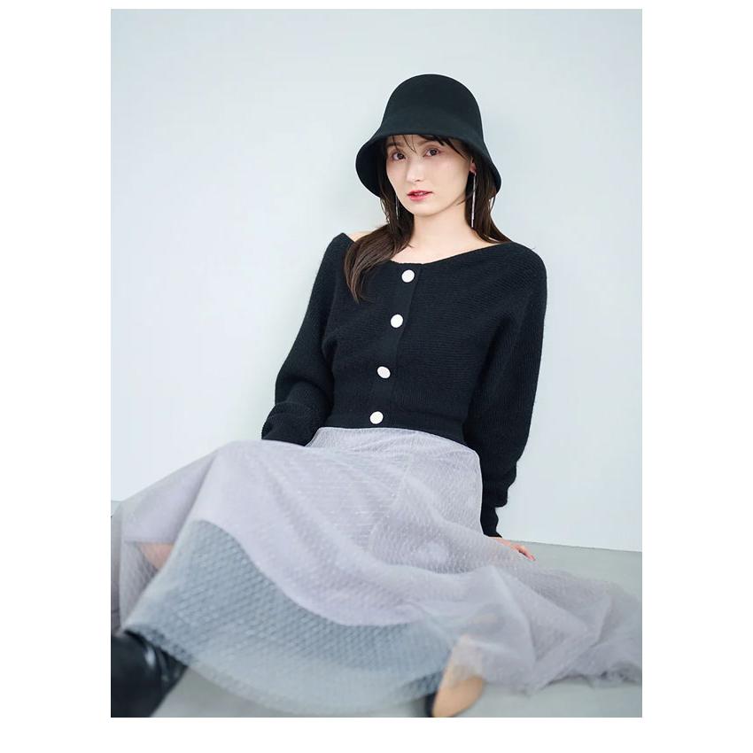 【SALE10%OFF】 スナイデル SNIDEL ワンピース 24秋冬 カーデ×チュールスカートセット 11月下旬〜12月中旬予約 ロング丈 長袖 set swno245008 ...