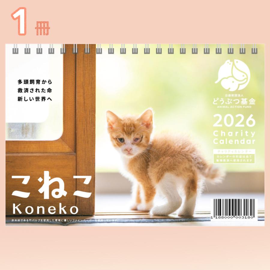 こねこ卓上カレンダー2026 : 公益財団法人どうぶつ基金 - 通販 - Yahoo!ショッピング