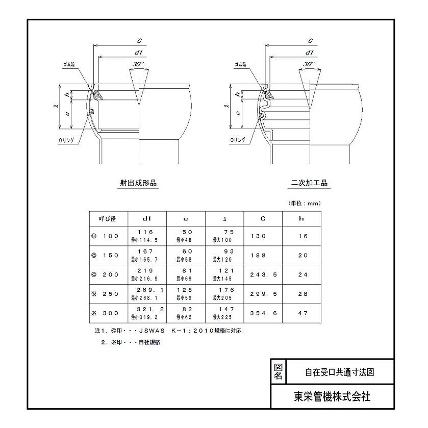 0度自在曲管 0SRF 150 ゴム輪受口 下水道用継手 東栄管機 : 道具ひろば Yahoo!店 - 通販 - Yahoo!ショッピング