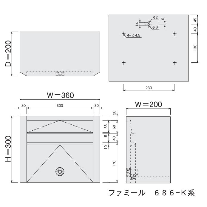 HSK ステンレスポスト No.686-K 小型サイズ 前入れ前取出し ハッピー金属 : hsk-686-k : 道具ひろば Yahoo!店 - 通販 - Yahoo!ショッピング