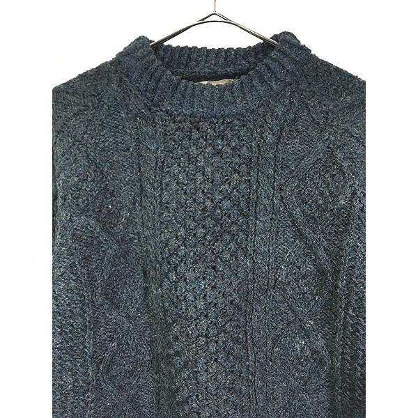 古着 60-70s Scotland製 Ian Maciver ポップコーン アラン フィッシャーマン ハンド ニット セーター XL位 ...