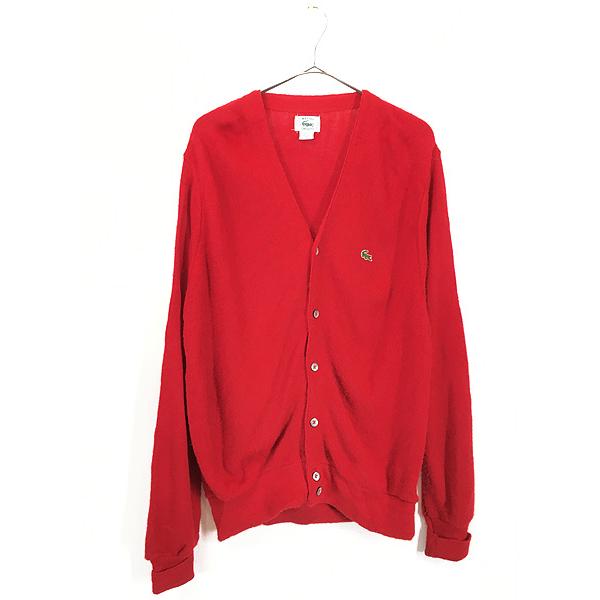 古着 80s USA製 IZOD LACOSTE ワニ パッチ アクリル ニット カーディガン 赤 M : 古着屋ドラセナYahoo!ショップ - 通販 - Yahoo!ショッピング