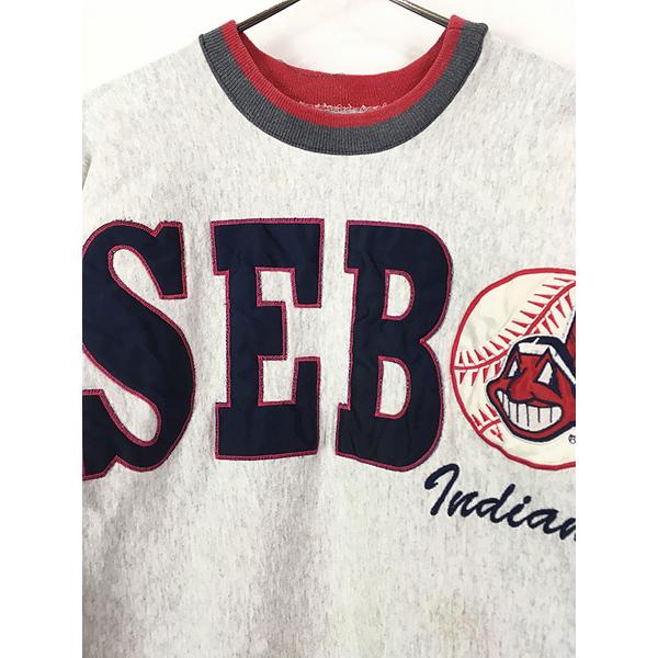 古着 90s MLB Cleveland Indians インディアンズ BIG パッチ スウェット トレーナー L 古着 :23my10m:古着屋ドラセナYahoo!ショップ - 通販 ...